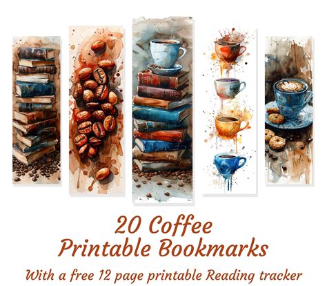 20 Coffee Printable Bookmarks Coffee Printables Coffee Lovers