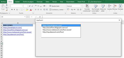 Seleccionar Y Activar HipervÍnculo En Listbox Excel Signum