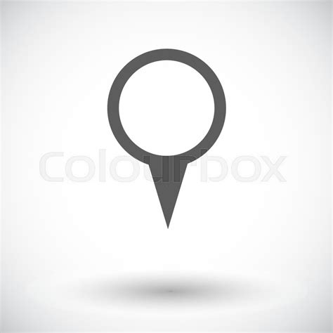 Map Pointer Single Flat Icon On White Stock Vector Colourbox