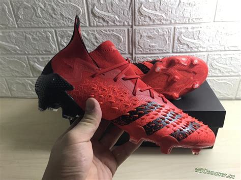 Unleash Your Inner Predator With Red And Black Fg High Tops Football Boots