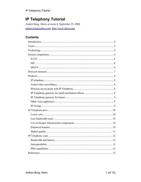 IP Telephony Tutorial