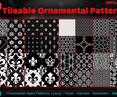 Artstation 550 Tileable Ornamental Patterns Mega Pack Vol 5 Brushes