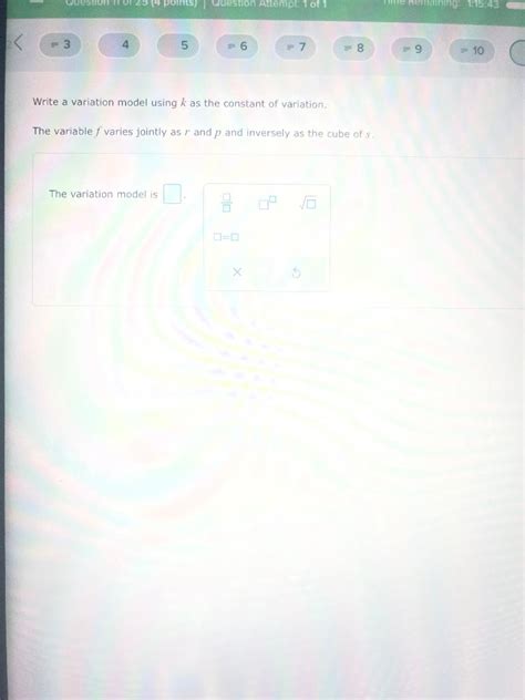 Write A Variation Model Using K As The Constant Of Chegg
