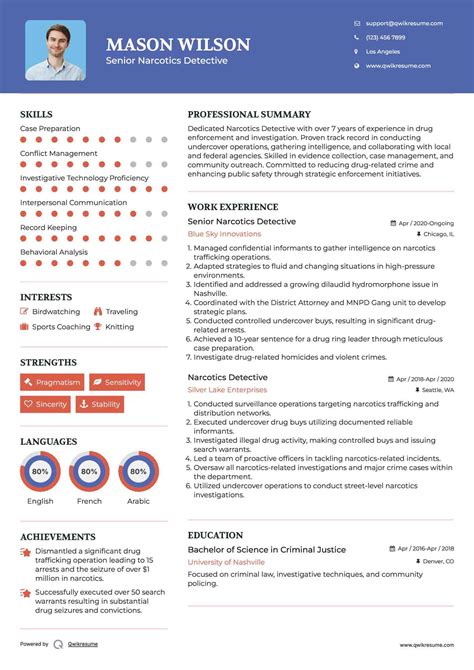 10 Narcotics Detective Resume Samples And Templates For 2026
