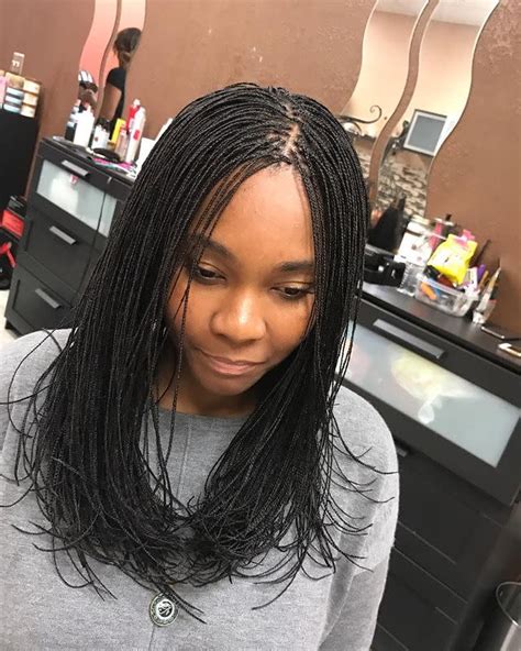 Shoulder Length Micro Braids