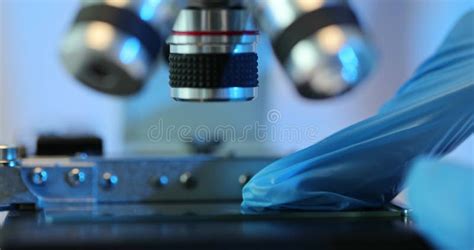 Preparing A Microscope For Scientific Experiments Stock Footage Video