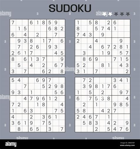 Set Of Vector Sudoku Puzzles Easy Level Stock Vector Image And Art Alamy