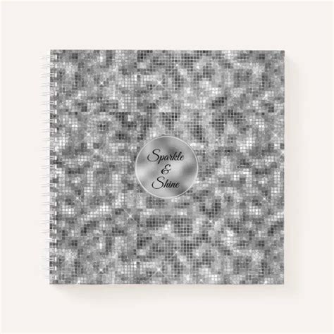 Silver Sparkle Notebook Zazzle