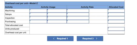 Solved Exercise Static Using Activity Based Costing Chegg
