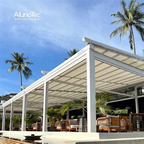 Alunotec Large Outdoor Restaurant 12 Meters Motorized Sun Shade