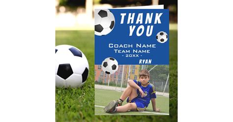 Bue De Fútbol Gracias Entrenador Tarjeta De Foto Zazzlees