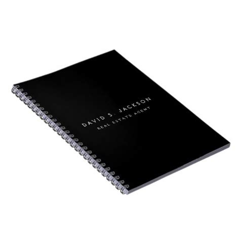 Black White Modern Elegant Professional Classy Notebook Zazzle