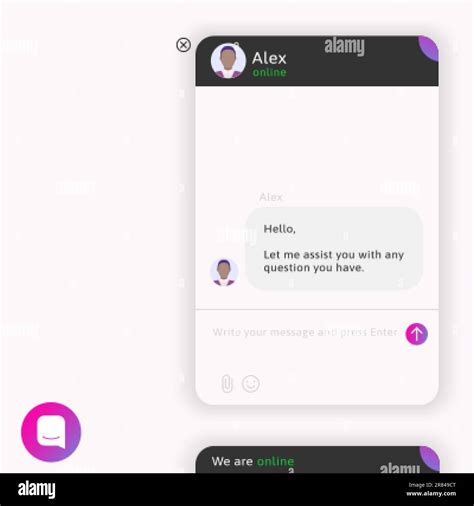 Live Chat Window Online Help Frame Kit Ai Chatbot Support Ui Interface Stock Vector Image