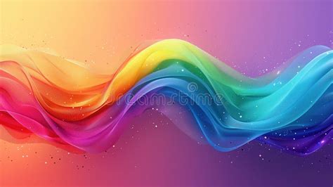 Vibrant Rainbow Wave Symbolizing Lgbt Pride Against A Colorful Gradient