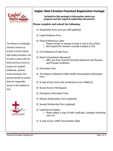 Preschool Information Package 1 Pdf Legal Guardian Preschool