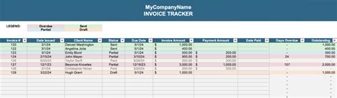 Invoice Tracking Template