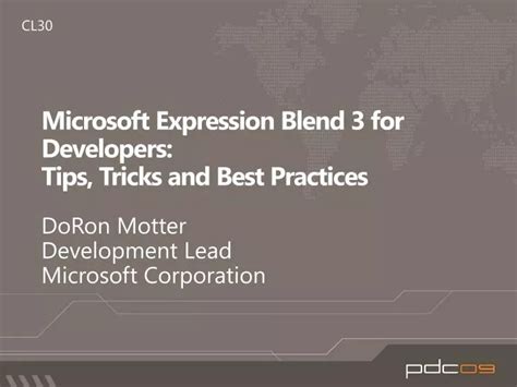 Ppt Microsoft Expression Blend 3 For Developers Tips Tricks And