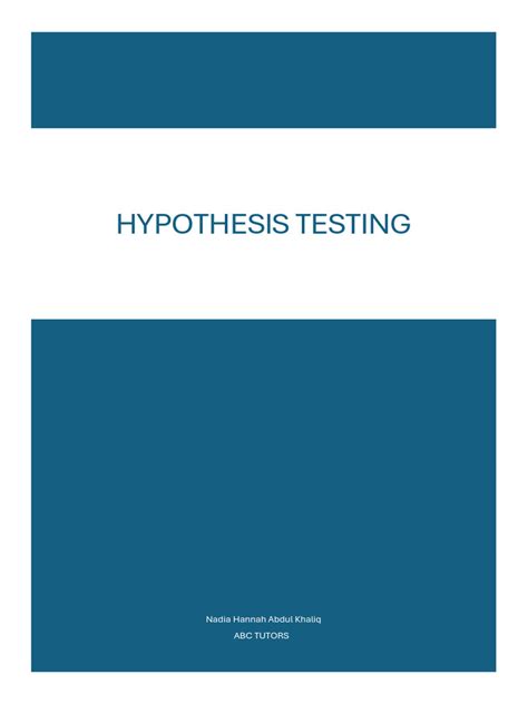 hypothesis testing pdf