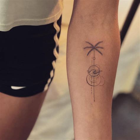 Palm Tree And Sun Tattoo