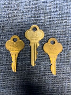 Lot Of 3 Vintage Metal Keys Eagle Lock Corp Terryville Conn Made In