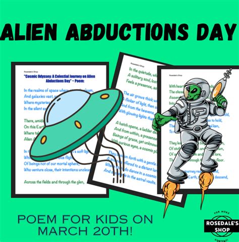 Cosmic Odyssey A Celestial Journey On Alien Abductions Day ~ Poem For March 20 Made By Teachers
