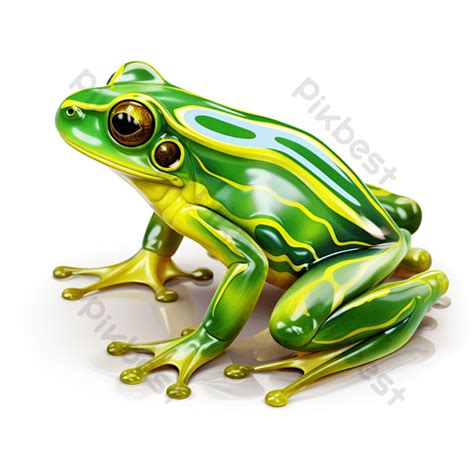 Colorful Frog Sitting On A Plain White Background Png Images Png Free