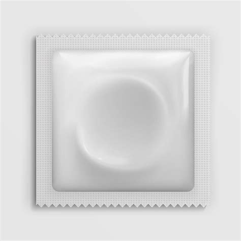 Condom Wrapper Package White Blank Template Packaging Foil Isolated By