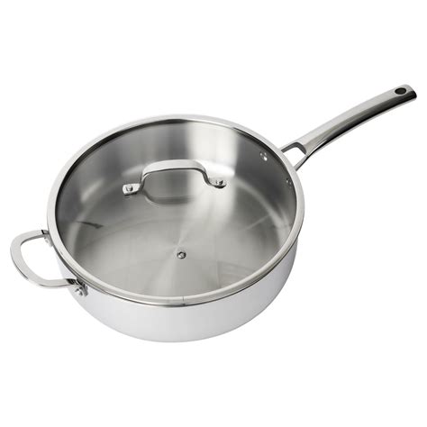 Coreclad Tri Ply Stainless Steel 6qt Saute Pan With Glass Lid Dishwasher Safe And Oven Safe