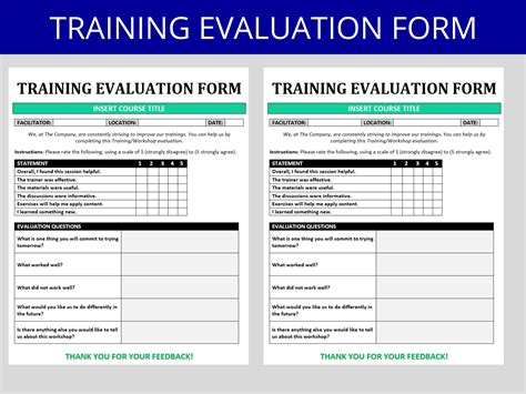 √ Free Printable Training Evaluation Form