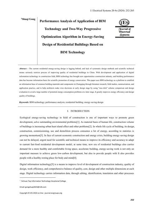 Pdf Performance Analysis Of Application Of Bim Technology And Two Way Progressive Optimization