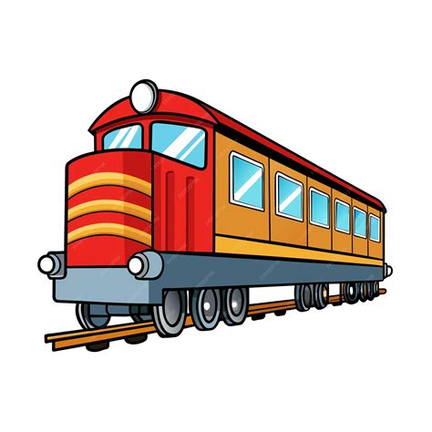 Premium Vector Realistic Train Cartoon Vector Illustration