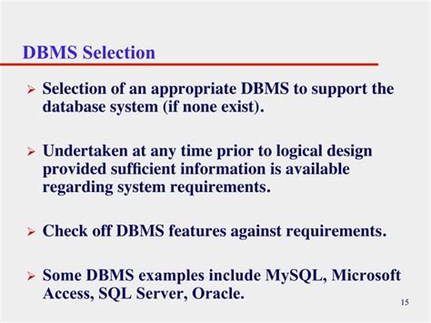 Dbms Lifecycle Database System Development Lifecycle Ppt