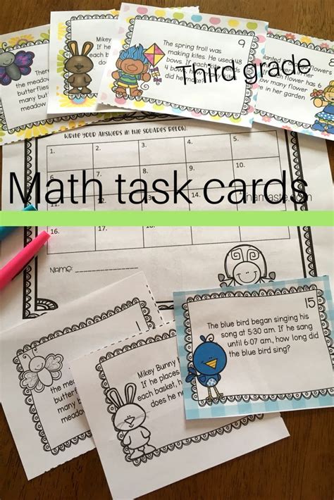 Spring Math Word Problem Task Cards Test Prep 3rd Grade Math Word Problems Word Problems