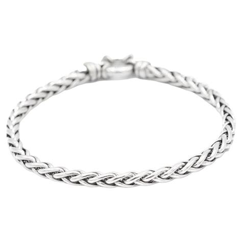 Mens 18k White Gold Curb Link Bracelet For Sale At 1stdibs