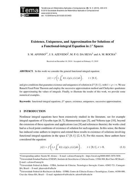 Pdf Existence Uniqueness And Approximation For Solutions Of A