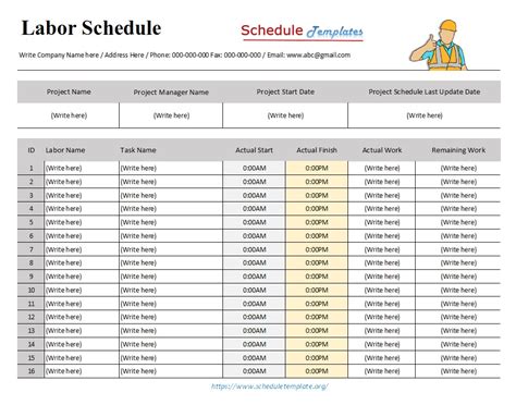 9 Free Labor Schedule Templates In Ms Word And Ms Excel