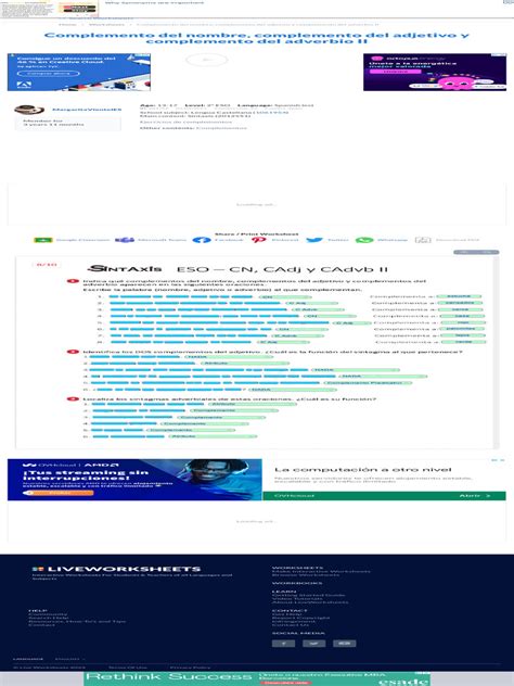 Complemento Del Nombre Complemento Del Adjetivo Y Complemento Del