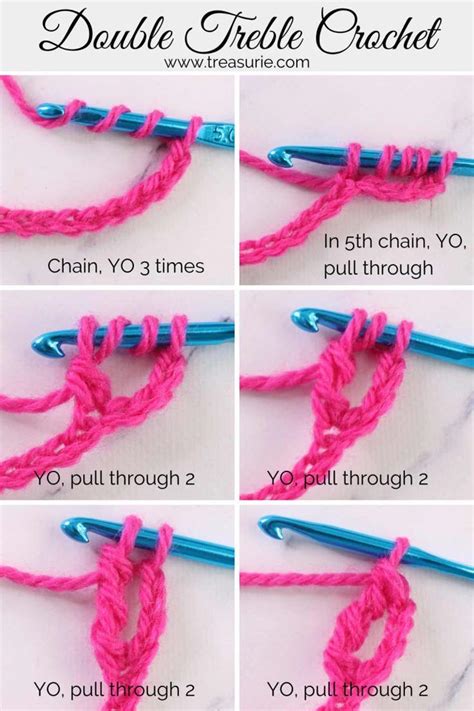 Double Treble Crochet Stitch Dtr Easy Tutorial