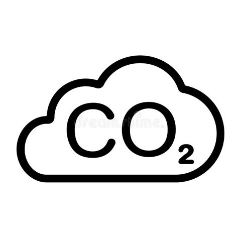 Co2 Lijnpictogram Kooldioxide Emissies Vector Illustratie