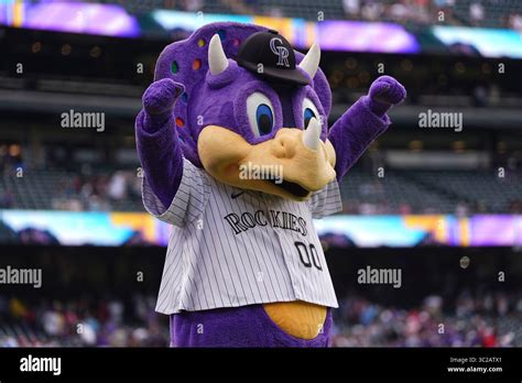 Colorado Rockies Mascot Dinger The Dinosaur In The Ninth Inning Of A