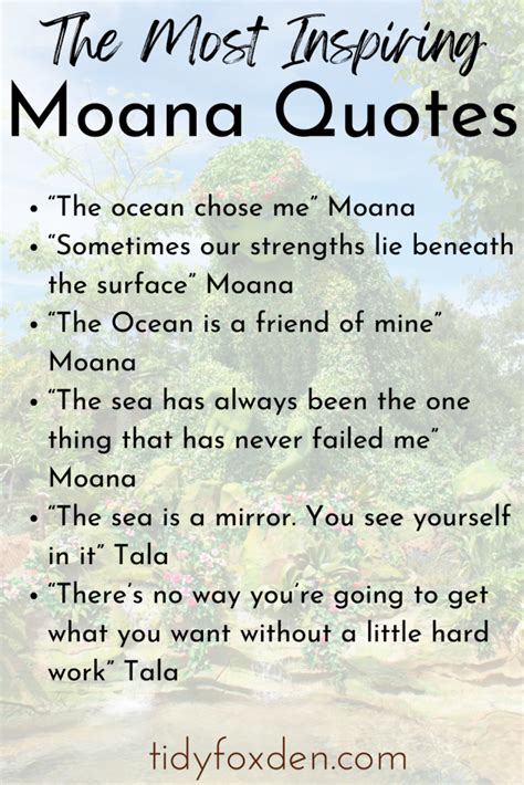 The Best Moana Quotes That Celebrate Adventure Tidy Fox Den