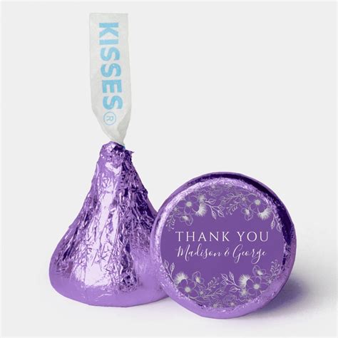 Silver Purple Wedding Thank You Hershey®s Kisses® Purple Foil