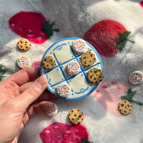 Grandmas Cookies Tic Tac Toe Clay Game Board W Cookie Piecessugar