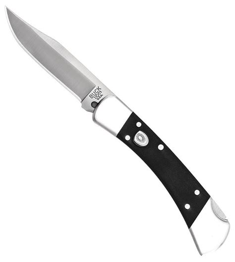 Buck 110 Auto Elite Lock Back Folding Hunter Black G 10 Handle Nickel