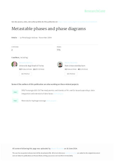 Pdf Metastable Phases And Phase Diagrams