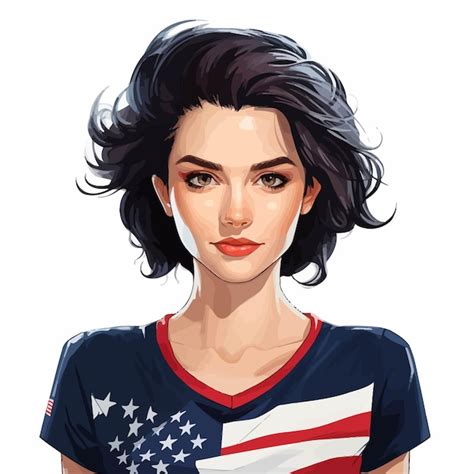 Premium Vector American Beautiful Girl Vector Premium Vector American Beautiful Girl Vector