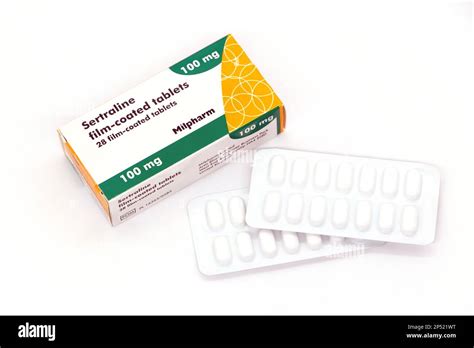 Box Of Sertraline 100mg Film Coated Tablets Pills Drug Used To Treat
