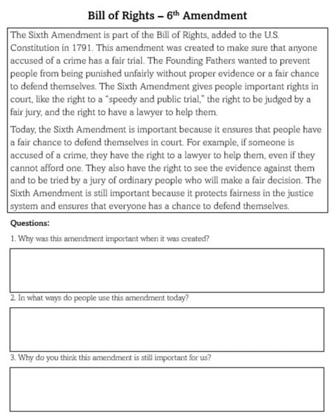 Ell Bill Of Rights 6th Amendment 2 Paragraph Reading History