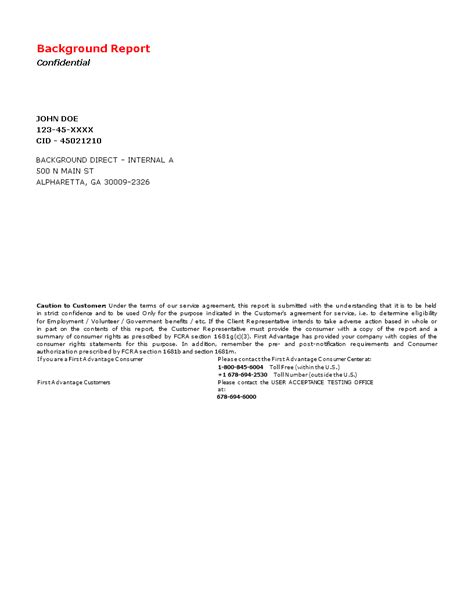 Background Reports Free Example Credit Reporting And Consumer Information