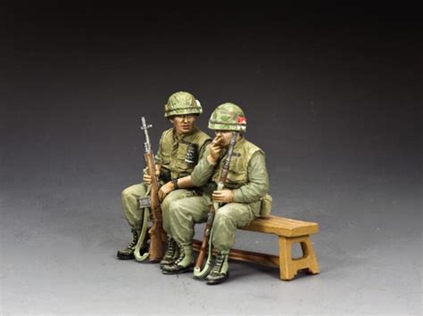 Sitting Rifle Team Two Seated Vietnam Era Usmc Figures Bench Not